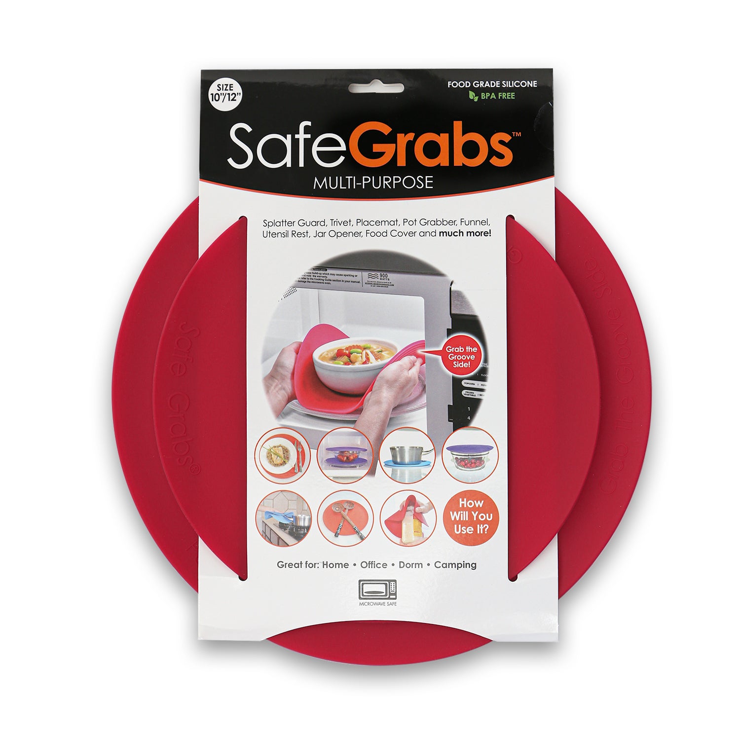 Safe Grabs Silicone Microwave Mat, Trivet, Pot Grabber - Safegrabs.com